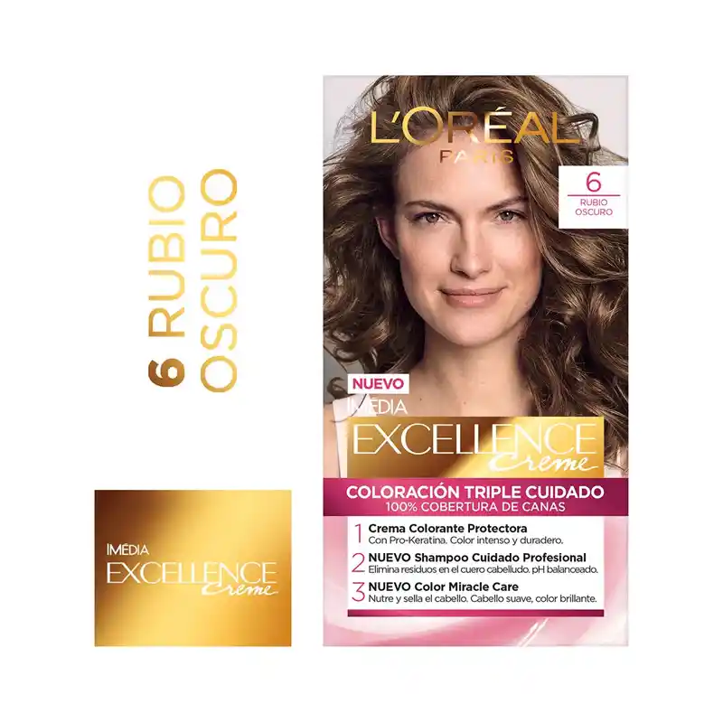 Tinte para Cabello Rubio Oscuro 6 Excellence Creme - Tienda Novus