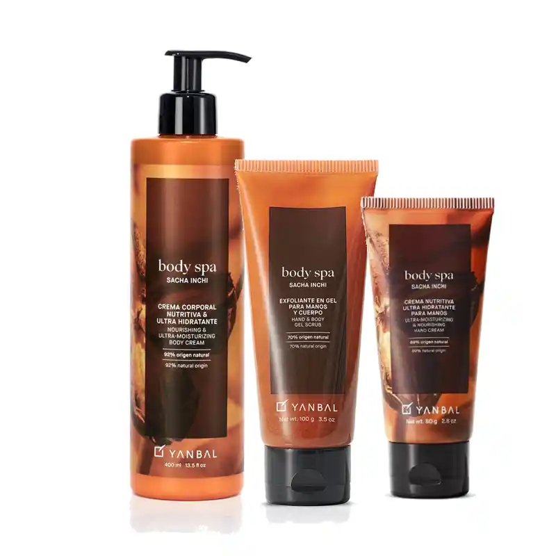 Body Spa Sacha Inchi Crema Corporal con Exfoliante y Crema Manos ...