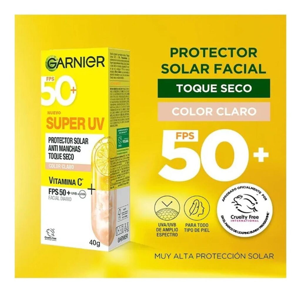 Protector Solar Facial Anti Manchas Tono Claro Fps50 Garnier - Tienda Novus
